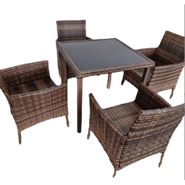 Quality 5 Pieces Outdoor Patio Wicker Dining Set Rattan Detachable Stylish Comfortable for sale