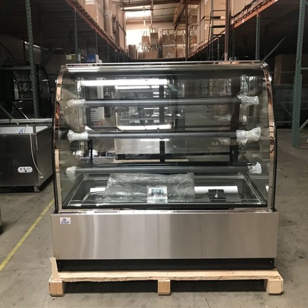 Quality hot sell refrigrerated cake display case for bakery shop with CE/ETL for sale