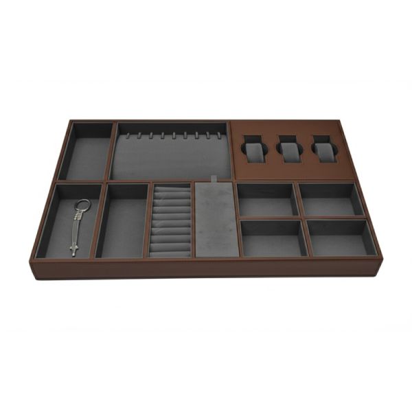 Quality Luxury Modular In-Drawer Jewelry Organizer Tray - E0 MDF, PVC Leather, Velvet Lining for Wardrobe & Closet (YG-H022) for sale