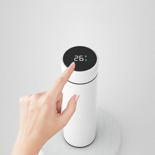 Quality 450ml Capacity Custom Temperature Display Skinny Tea Termos Water Bottle for Bathroom for sale