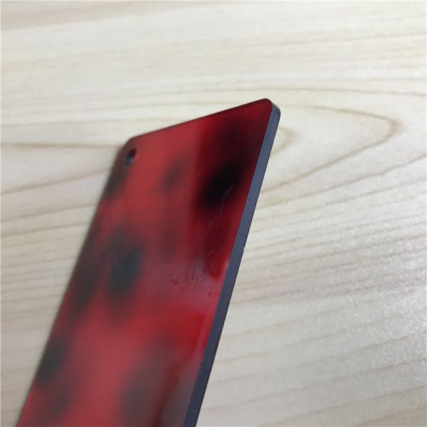 Quality PMMA Transparent Red Plastic Sheet Cast Tortoise Color 12mm Thick Acrylic Sheet for sale