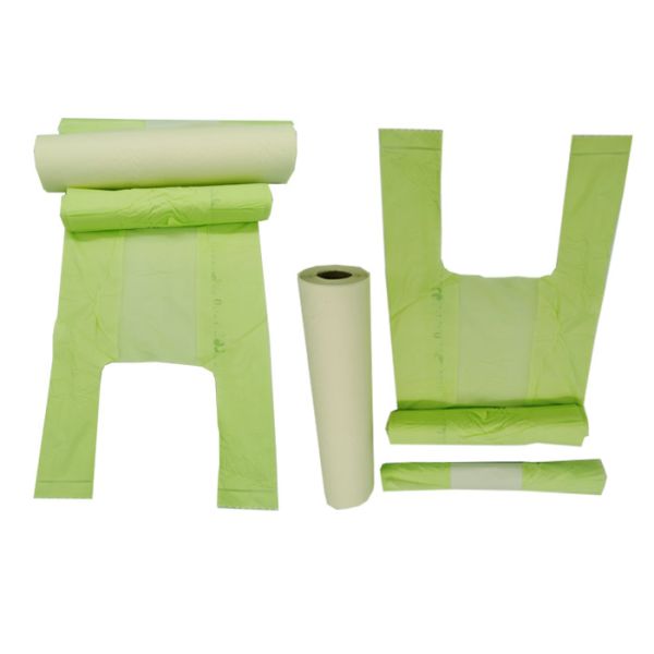Quality ABAP 10060 15 Micron Biodegradable and Compostable Bags Vest Carrier Bags for sale