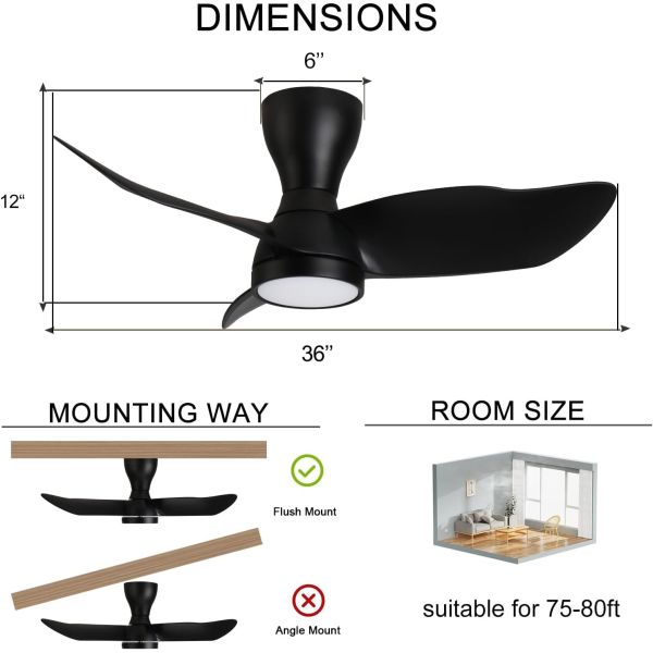 Quality Stylish 36 Inch DC Motor Ceiling Fan with Smart Control and Alexa / Google for sale