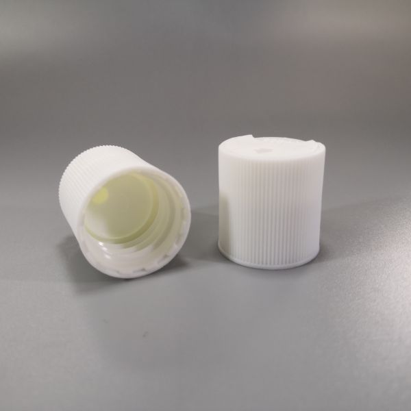 Quality Ribbed Closure 20mm White Disc Top Cap For Liquid Soap Bottle for sale