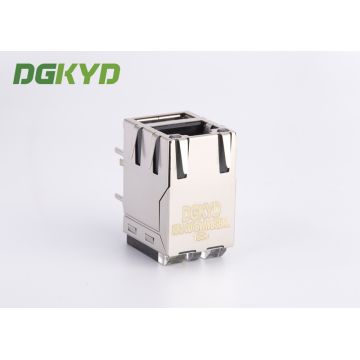 Quality Industrial Dual Deck USB Rj45 Connector Cat 5e Rj45 Connector With USB , G/Y LED for sale