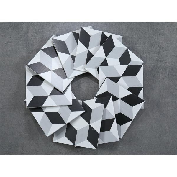 Quality 20x20cm Black Gray Ceramic Rustic Tile for Indoor Floor for sale