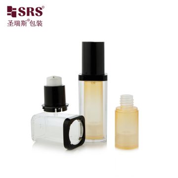Quality Empty PET Replaceable Double Wall Square Shape Custom Color Facial Serum Airless for sale