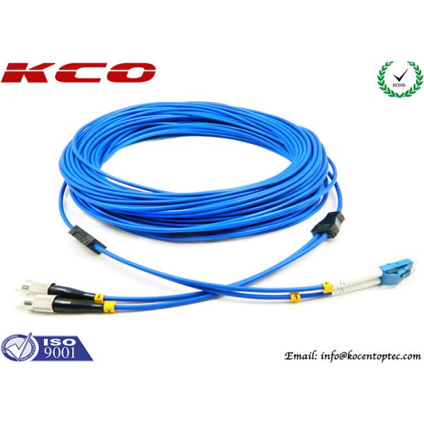 Quality Single Mode  LC to FC Fiber Optic Patch Cord Duplex Armored Low Insertion Loss for sale