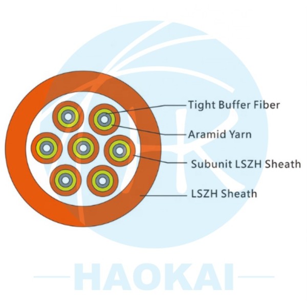 Quality GJPFJV G657A2 Indoor Optical Cable 48 Core Single Mode Fiber Optic Cable for sale