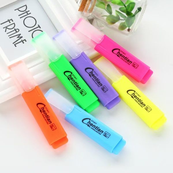 Quality Six Color Fluorescent Highlighter Pen Large Capacity Marker Pen Coloring Marking for sale