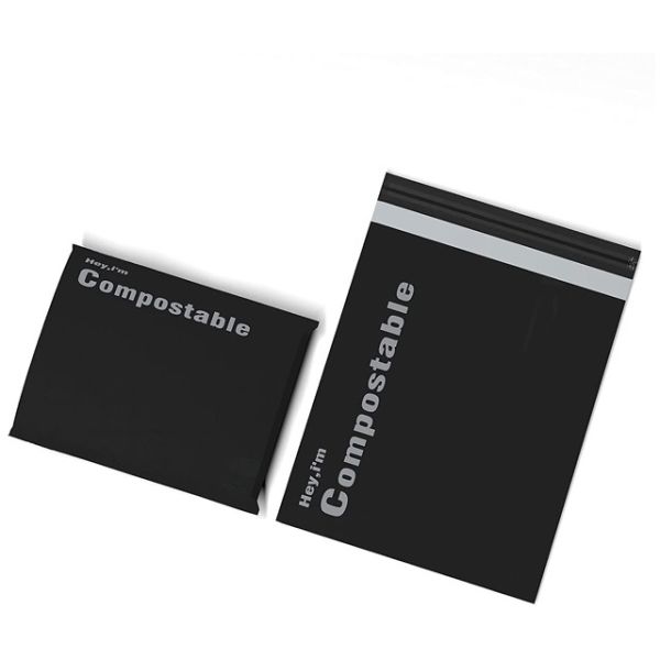 Quality Black Compostable Mailing Bags Custom Poly Mailer Bags No Chemicals for sale