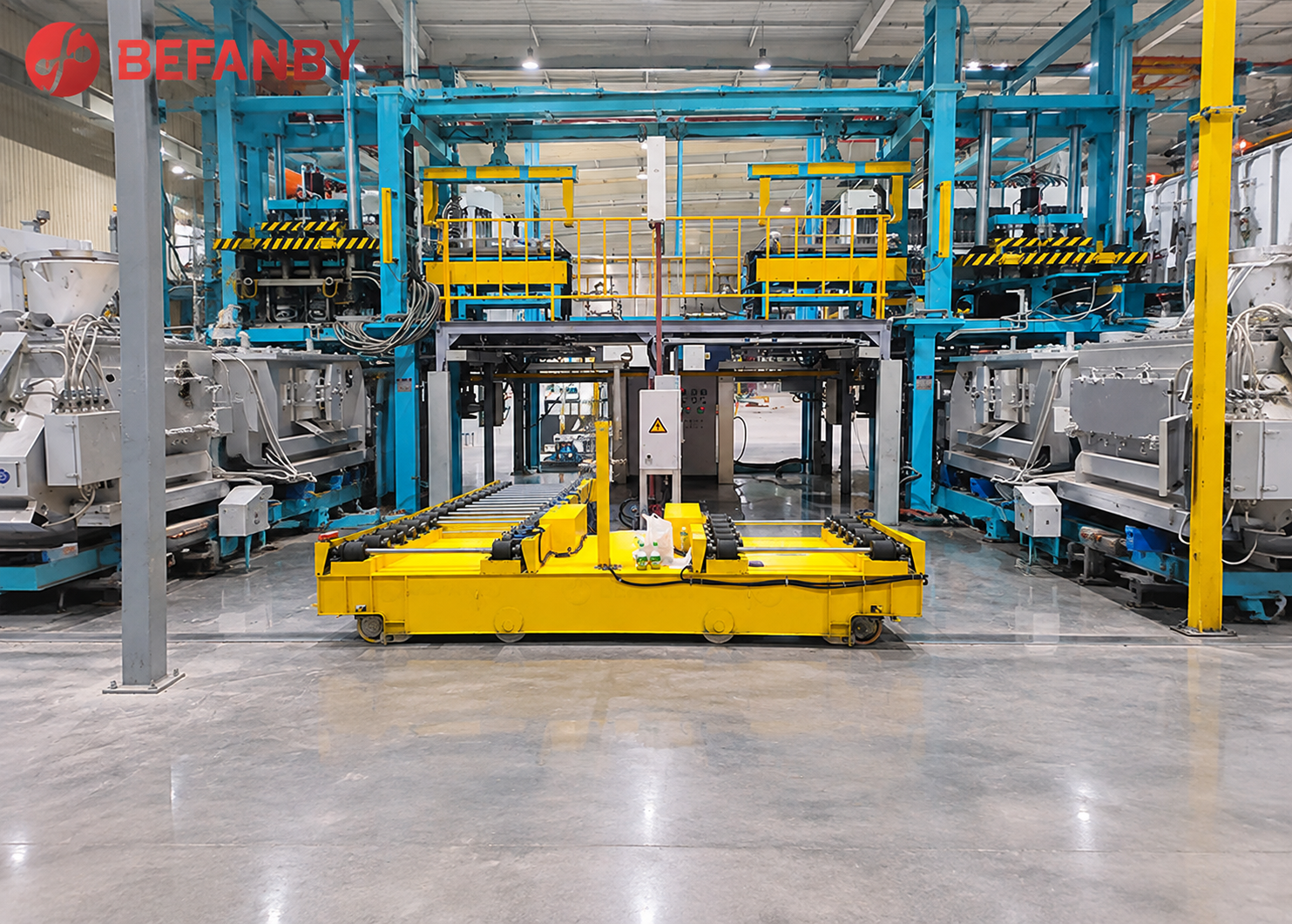 Quality 70T Load Capacity Battery Operated Transfer Cart with Roller Conveyor System for for sale