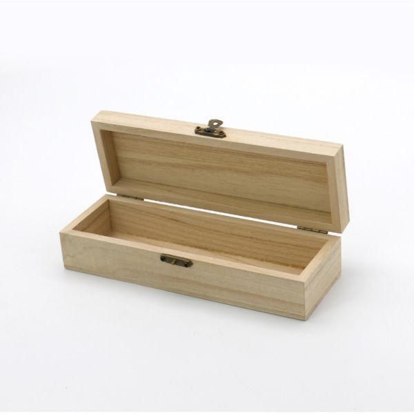 Quality 13in Single Solid Wine Bottle Box Gifts Wooden Wine Boxes with Hinged Lid for sale