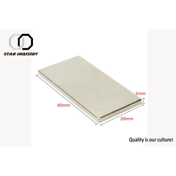 Quality Thin Neodymium Permanent Magnets N52 Grade Neodymium Magnet 40 x 20 x 2mm for sale