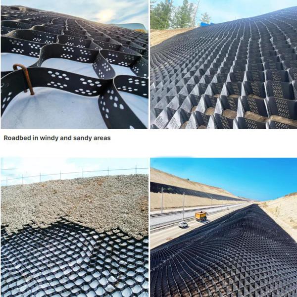 Quality Channel Protection Flexible Geocell 75mm Height 445mm Welded Distance Quality for sale