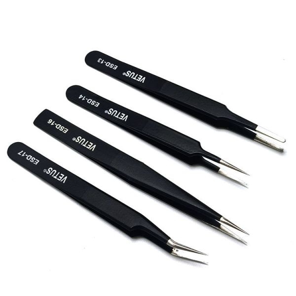 Quality Stainless Steel ESD Safe Tweezers For Cleanroom High Precision for sale
