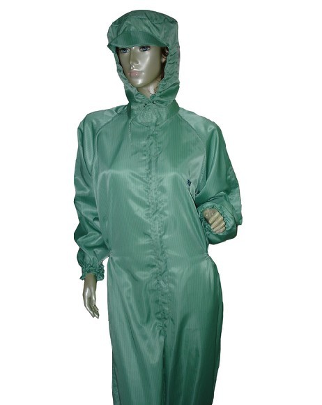 Quality Biotech / Pharmaceutical Industries ESD Coverall Stand Up Collar With Hood for sale