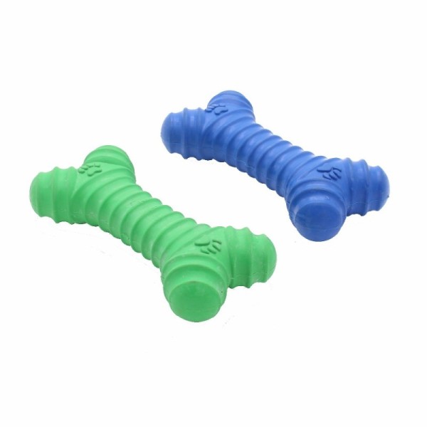 Quality Commercial Soft Rubber Squeaky Dog Toys Bone Customized Color 148g Weight for sale