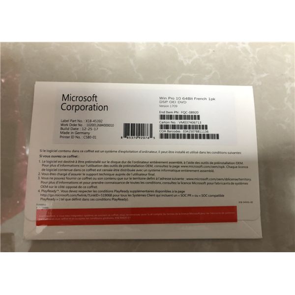 100 % Original French Windows Operating System Software / Windows 10 ...