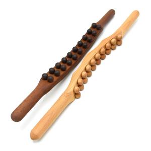 Quality Double Row 20 Beads Gua Sha Wood Stick Tools for Body Massage and Lymphatic for sale