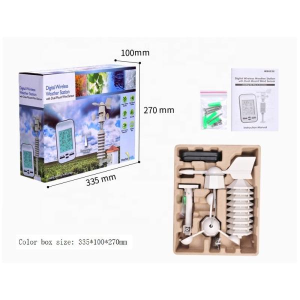 Quality Compact Automatic Weather Station With LCD Display And 433MHZ Transmission for sale