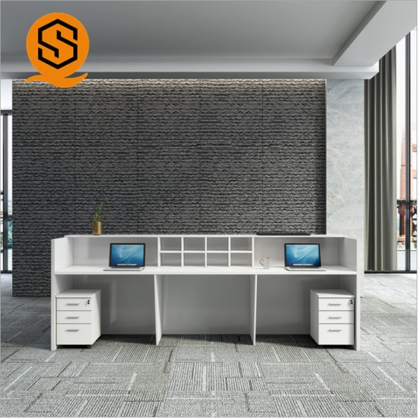 Quality Marble Solid Surface Hotel Reception Table Checkout Counter Beautiful Appearance for sale