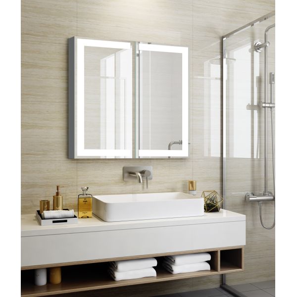 Quality Smart Mirror with Bluetooth and LED Lighted Rectangle Medicine Cabinet for sale