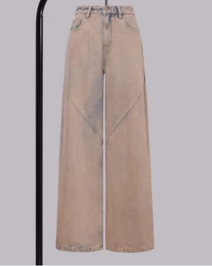 Quality High-waisted straight-leg denim trousers for sale