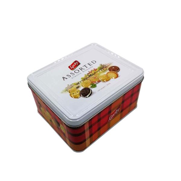 Quality Large Cookie Tins with Lids Wholesale Tin Cookie Boxes Custom Rectangular Tin for sale