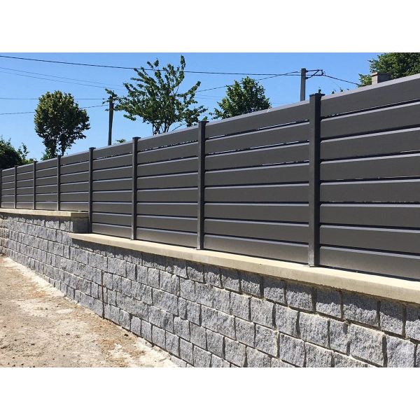 Quality Privacy Modern Style Aluminum Fence Finished With Powder Coating Aluminium Slat Fencing for sale