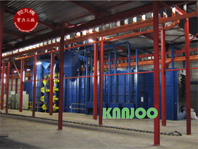 Quality Catenary Stepping Q48 Monorail Shot Blasting Machine For Casting Forging Parts for sale