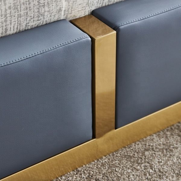 Quality Leather Tufted Upholstered Bed Modern King Bedroom Sets for sale