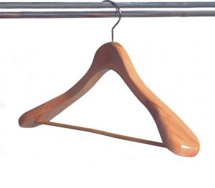 Quality Hotel Guestroom Laundry Wooden Coat Hanger 450*25*55mm durable for sale