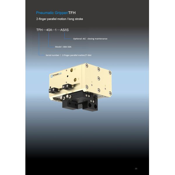 Quality Parallel Pneumatic Shaft Gripper TFH Two Jaw Gripper High Force for sale