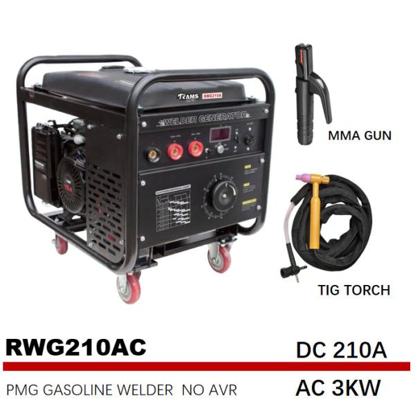 Quality RWG210AC 210A Electric Arc Welding Generator Petrol 15HP Engine for sale