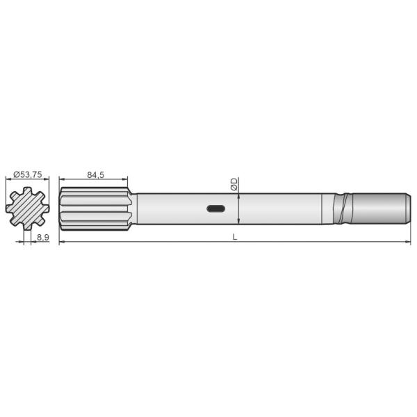 Quality 435mm Hydraulic Rock T38 Thread Drill Shank Adapter for sale