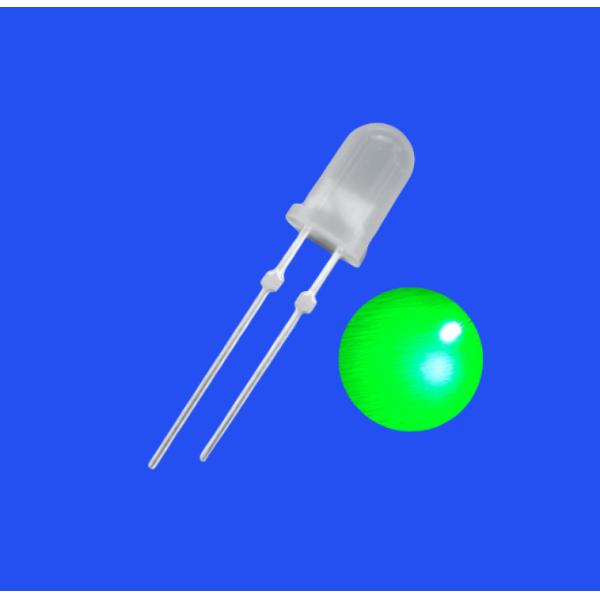 Quality 5mm 20deg 500nm 500nm 11000mcd Stopper Pins Diffused Lens Round Head F5 Diode for sale