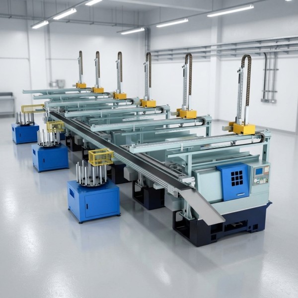 Quality High Efficiency Multi-equipment CNC Lathe Automated Production Line with Gantry Loader for Precision Machining for sale