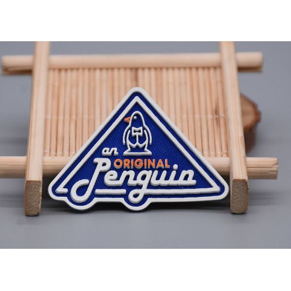 Quality Hot Melt Adhesive Printed Silicone Clothing Labels Customized Twill Back for sale