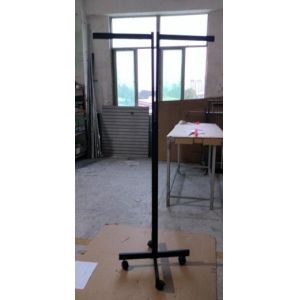 Quality 2 Way Display Rack Rectangular Tubing Clothes Display Rack With Casters Matte for sale