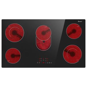 Quality 36 Inch 5 Burners Electric Cooktop 8400w Radiant Ceramic Cooktop 220~240v for sale