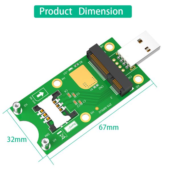 Quality Laptop 8pin Mini PCI-E To USB Adapter Card For WWAN LTE Module for sale