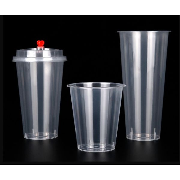 Quality Pp Hard Plastic Disposable Drinking Cup 500ml Injection Mould Cup With Lids for sale