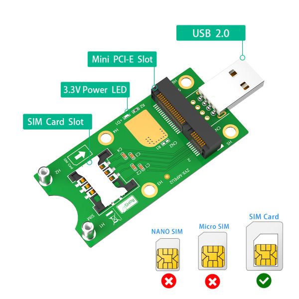 Quality Laptop 8pin Mini PCI-E To USB Adapter Card For WWAN LTE Module for sale