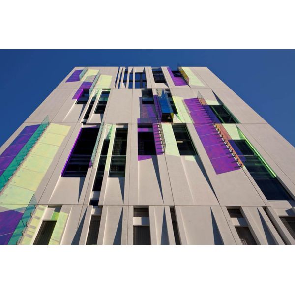 Quality Diglass Patterned Dichroic Glass , Colored Laminated Glass for sale
