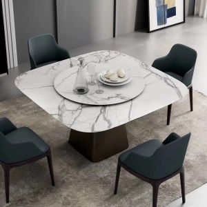 Quality Luxe Haven Ceramic Marble Top Dining Table Unique Square Top Dining Table With for sale