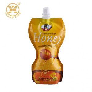 Quality Honey spout pouch Plastic Printed Laminated Packaging Liquids Juice puree for sale