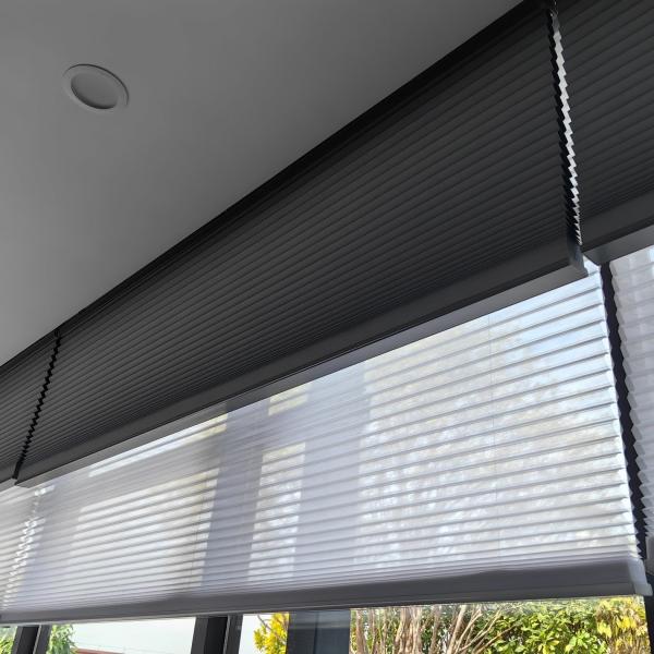 Quality Protect Your Space with Grey Honeycomb Blinds Insect Resistant and UV-Blocking for sale