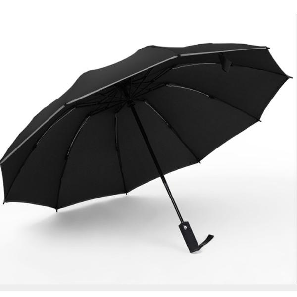 Quality Black Metal Shaft Reverse Umbrellas with Logo Prints and Automatic Function for sale