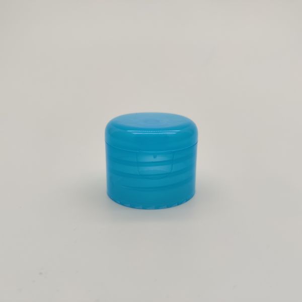 Quality Round Top 28/410 blue Plastic Flip Top Cap For Lotion Bottle for sale